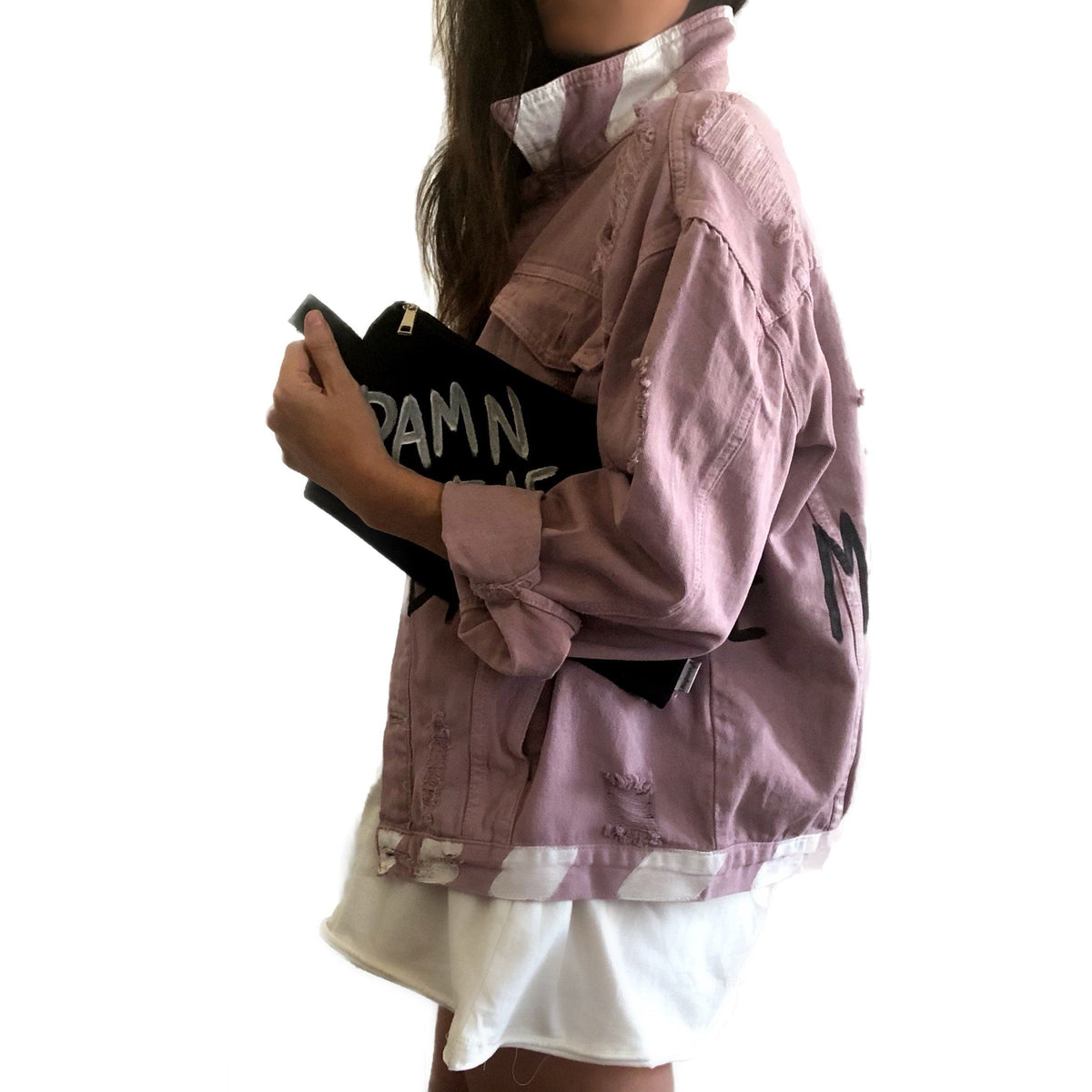 'DAMN THE MAN' PAINTED POUCH